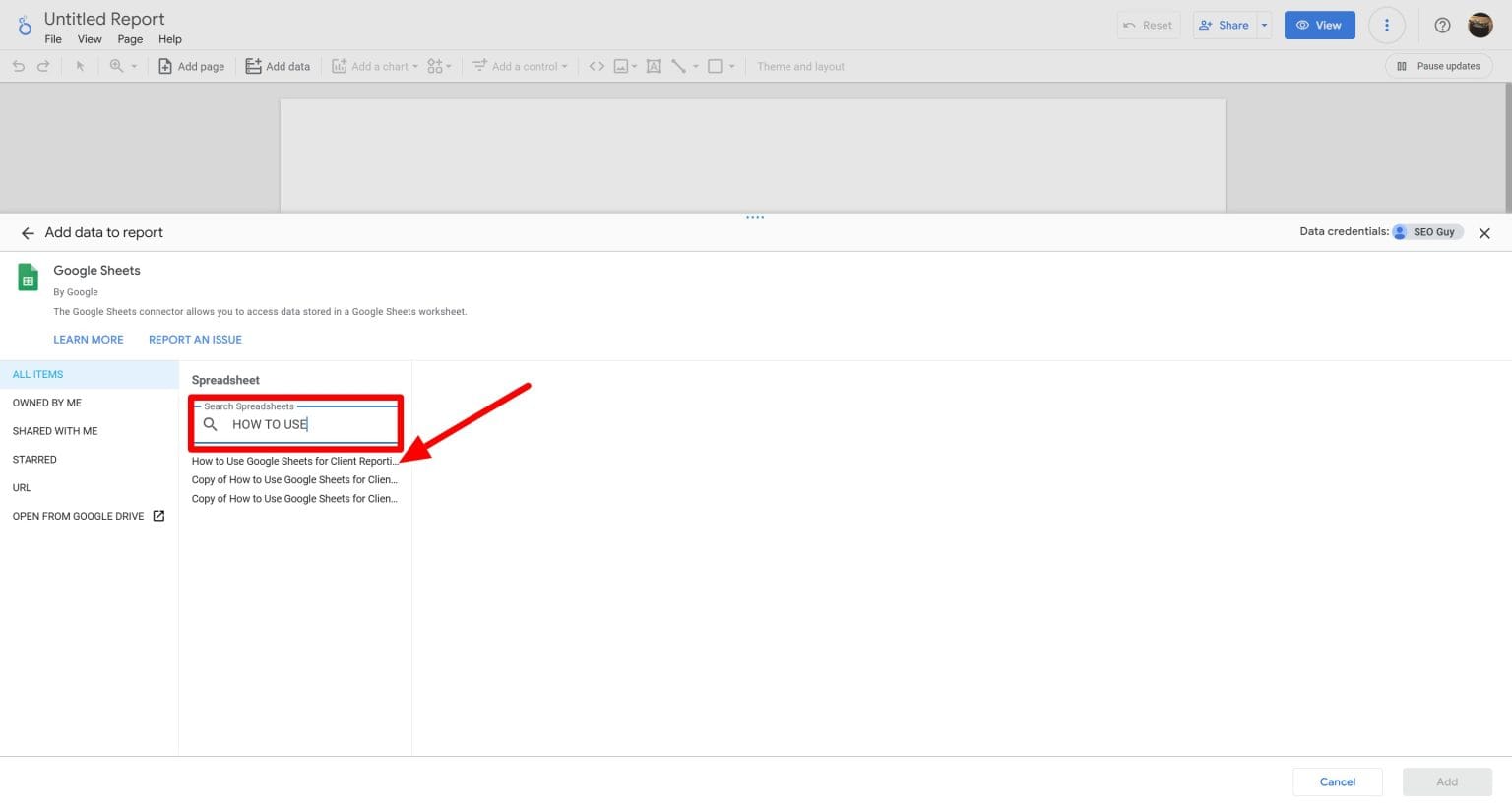How to Create Looker Studio Reports from Google Sheets Data - Swydo